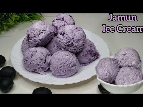 Jamun Fruit Ice Cream | Black Plum Ice Cream Recipe | Java Plum Ice ...