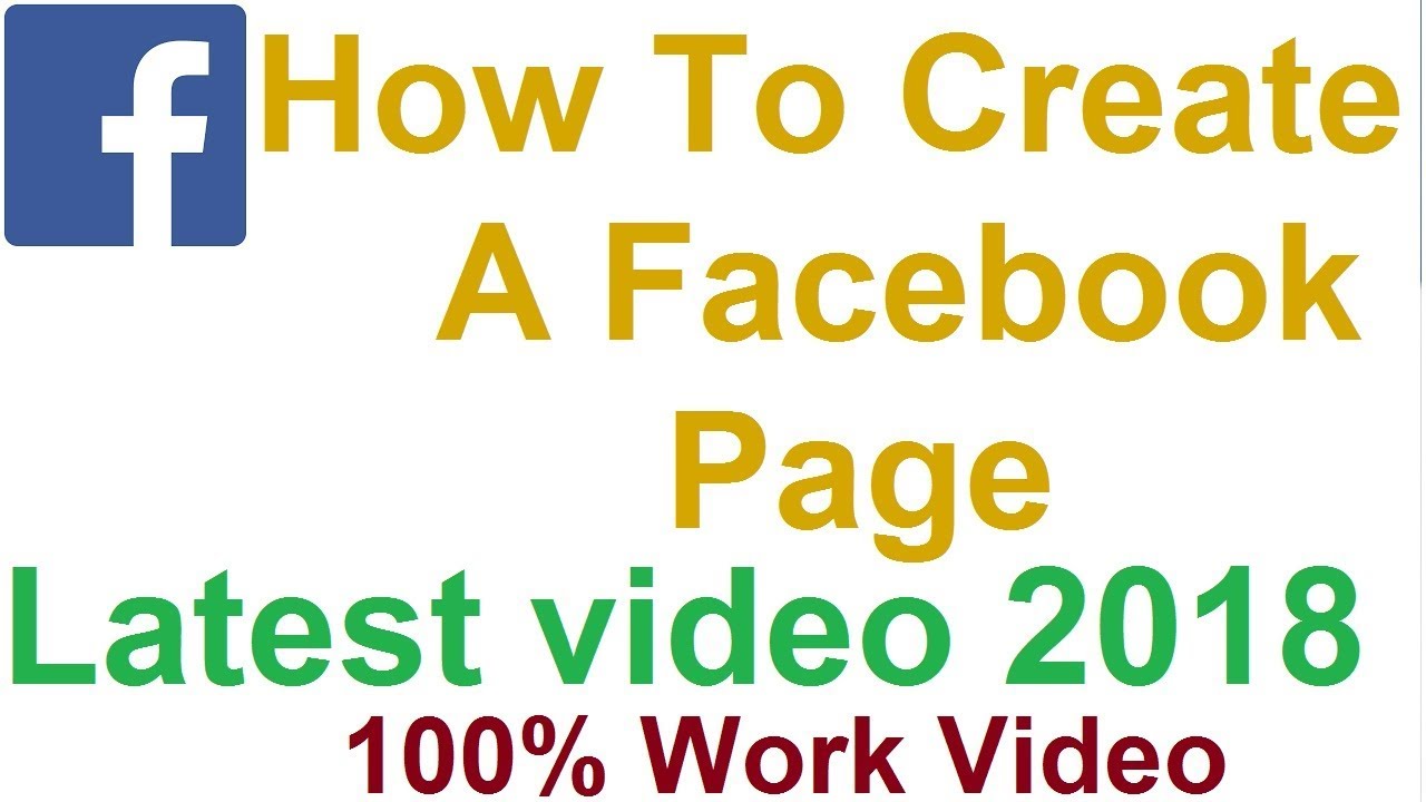 How To Create a Facebook Page 2018 latest video social media - YouTube