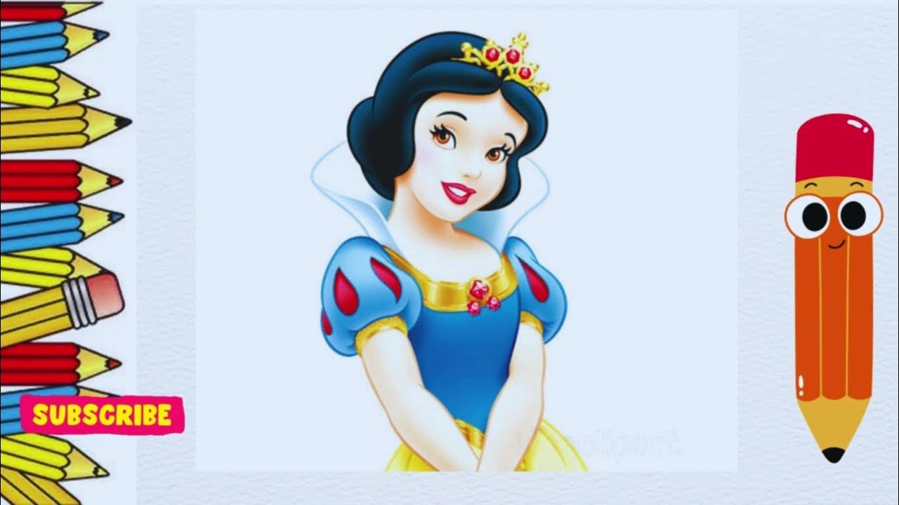 Snow White Drawing || How to draw Snow White step by step for kids ...