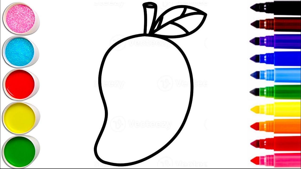 How To Draw A Mango For Kids || Easy Drawing Tutorial for kids - YouTube