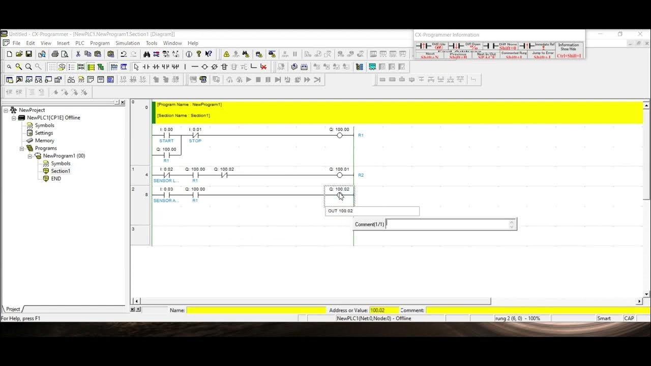 DIAGRAM LADDER PENGISIAN AIR OTOMATIS PLC CX ONE PROGRAMMER - YouTube
