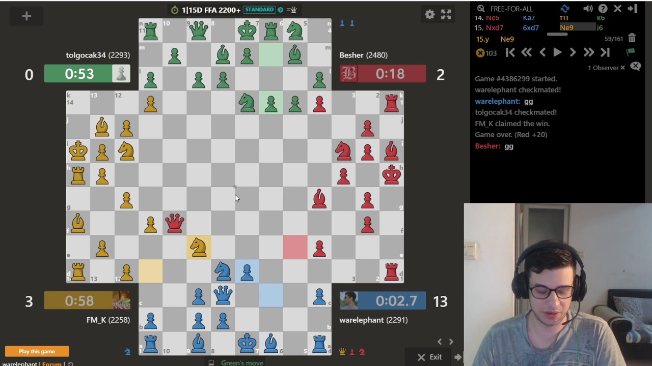 4-Player Chess #32 Strategically playing for third place - YouTube
