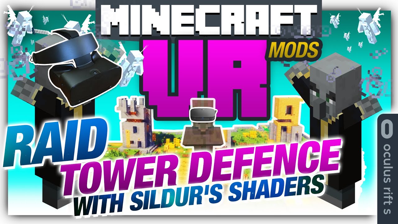 VR Minecraft + SHADERS - TOWER DEFENCE - Preparing for the Raid - YouTube