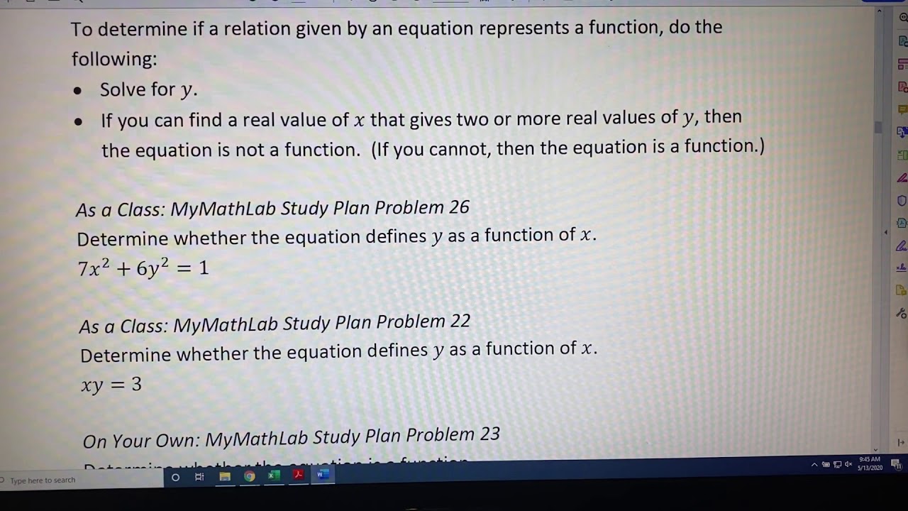 Determining Whether a Relation Represents a Function (Part 3) - YouTube