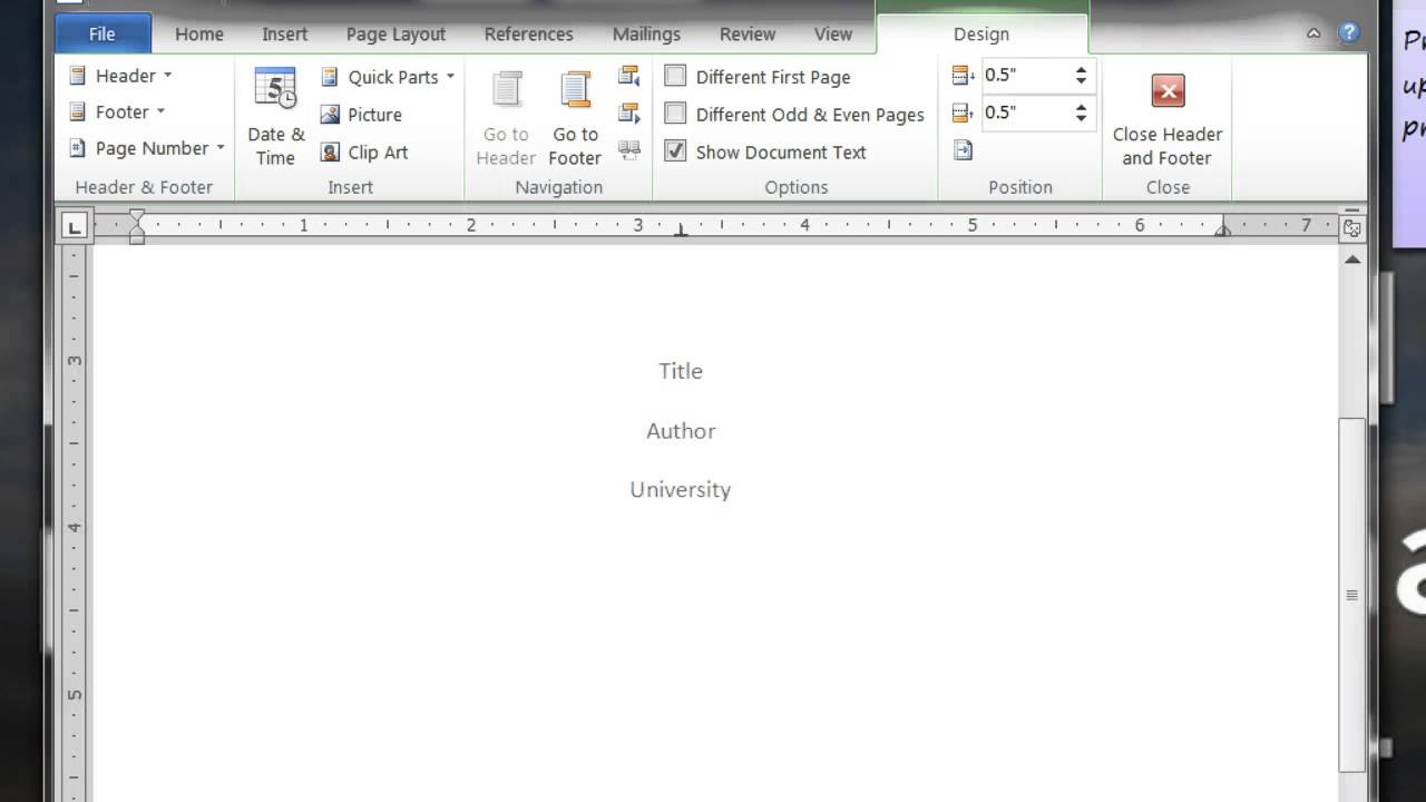 APA header - YouTube