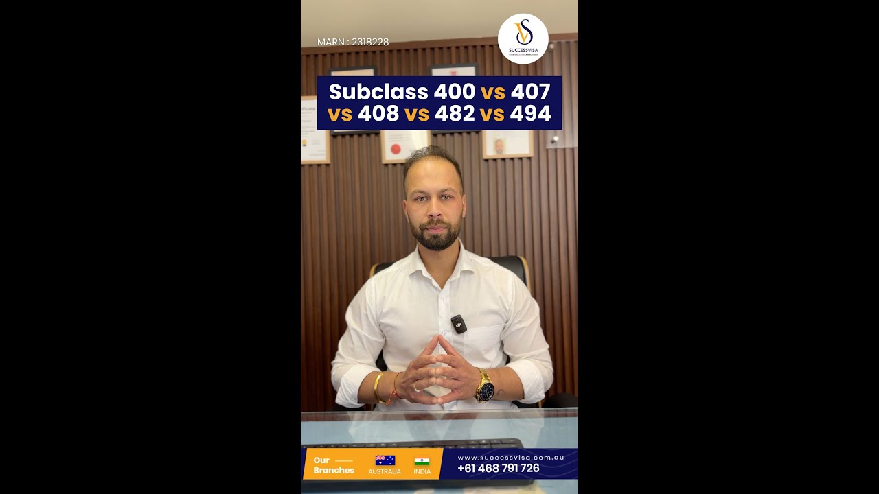 Subclass 400 vs 407 vs 408 vs 482 vs 494 | SuccessVisa - YouTube