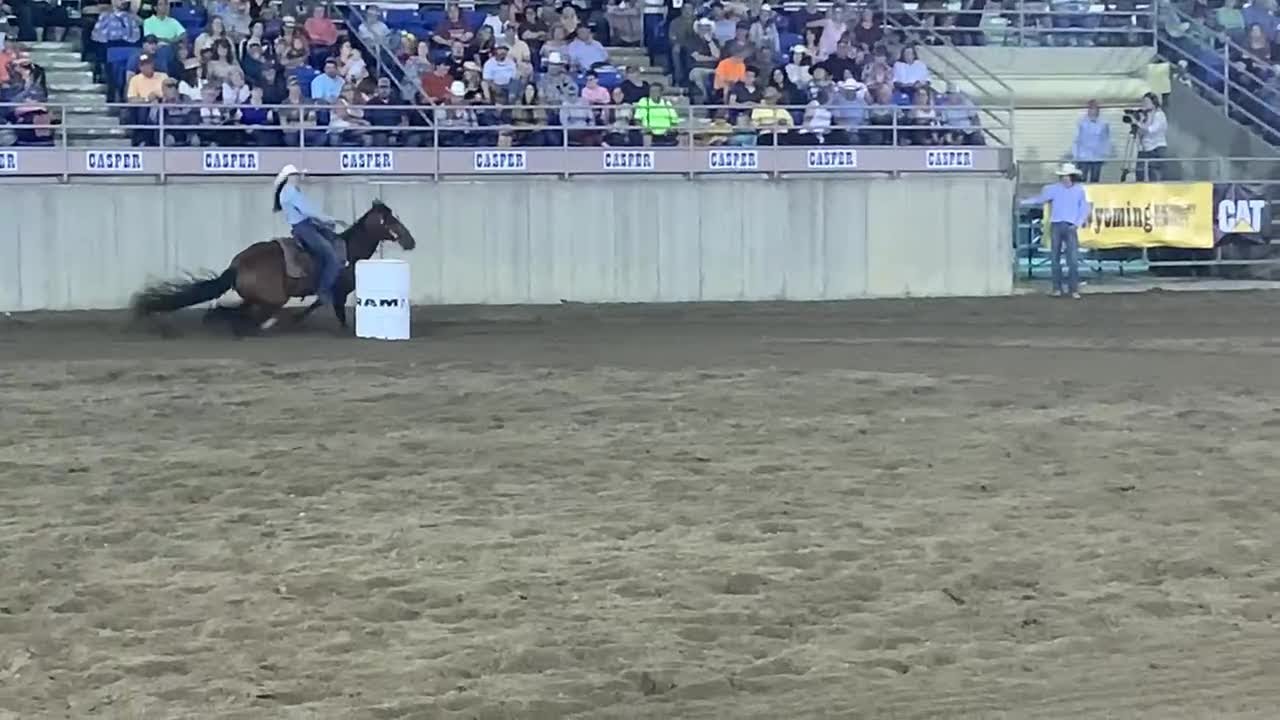 Paige Jones with her winning barrel racing run Saturday at the Central ...