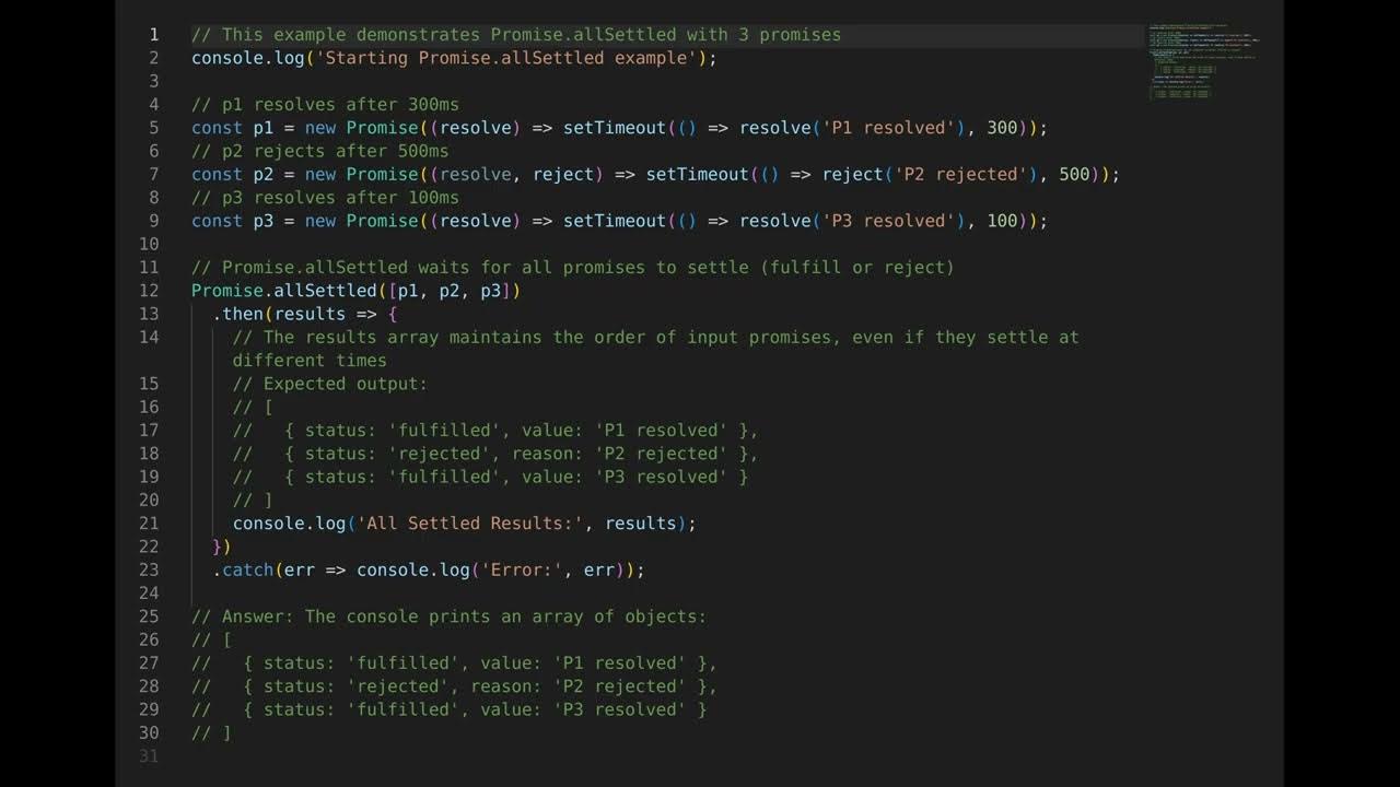 Javascript Interview Question: Promise allSettled in javascript - YouTube