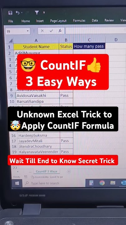 🤯 Secret Excel Trick to Use COUNTIF Formula #trending #excel #exceltricks #shorts #viral # ...