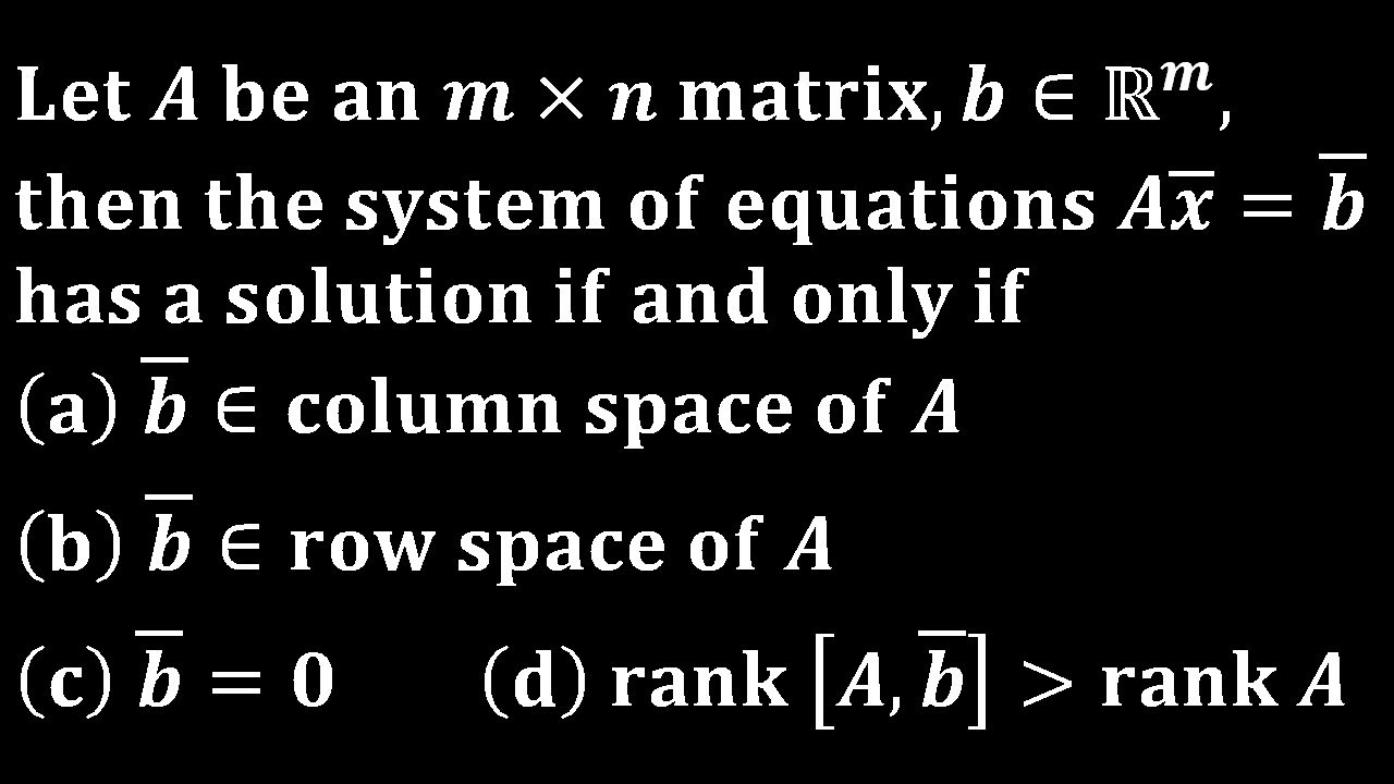 system of linear equation linear algebra engineering iit jam ...