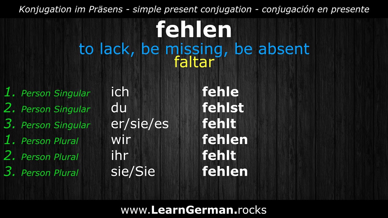 Deutsch Lernen | Verben 41 | fehlen ⇔ to lack | Learn German | RE ...