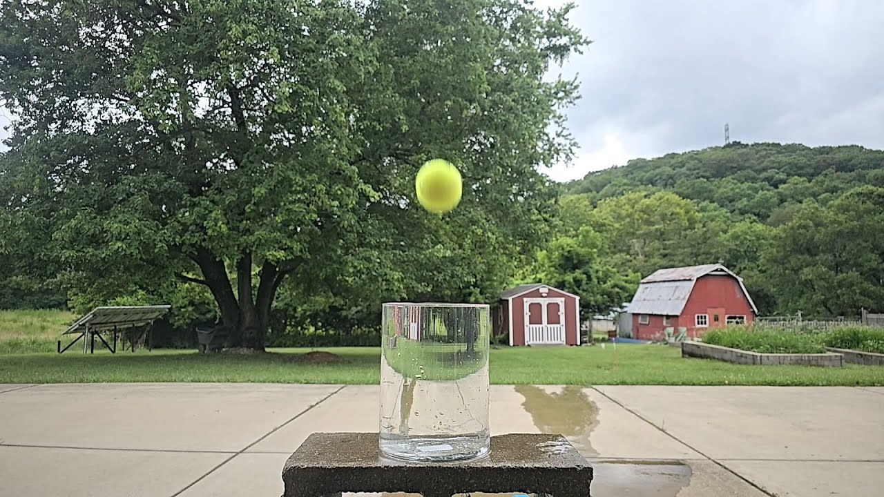 Slow Motion Tennis Ball Drop / Splash - YouTube