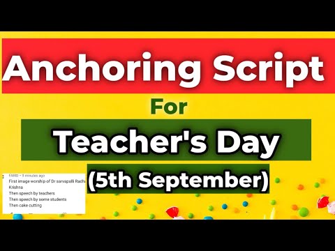 Anchoring Script for 'Teachers Day' (5th September) - YouTube