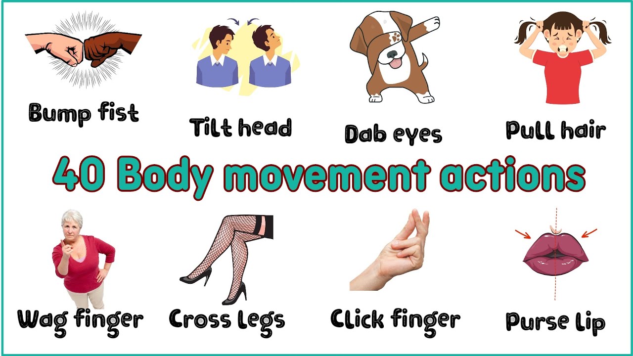 Theme 28: Body Movement Action Expressions | Part Two: 40 Action verbs ...