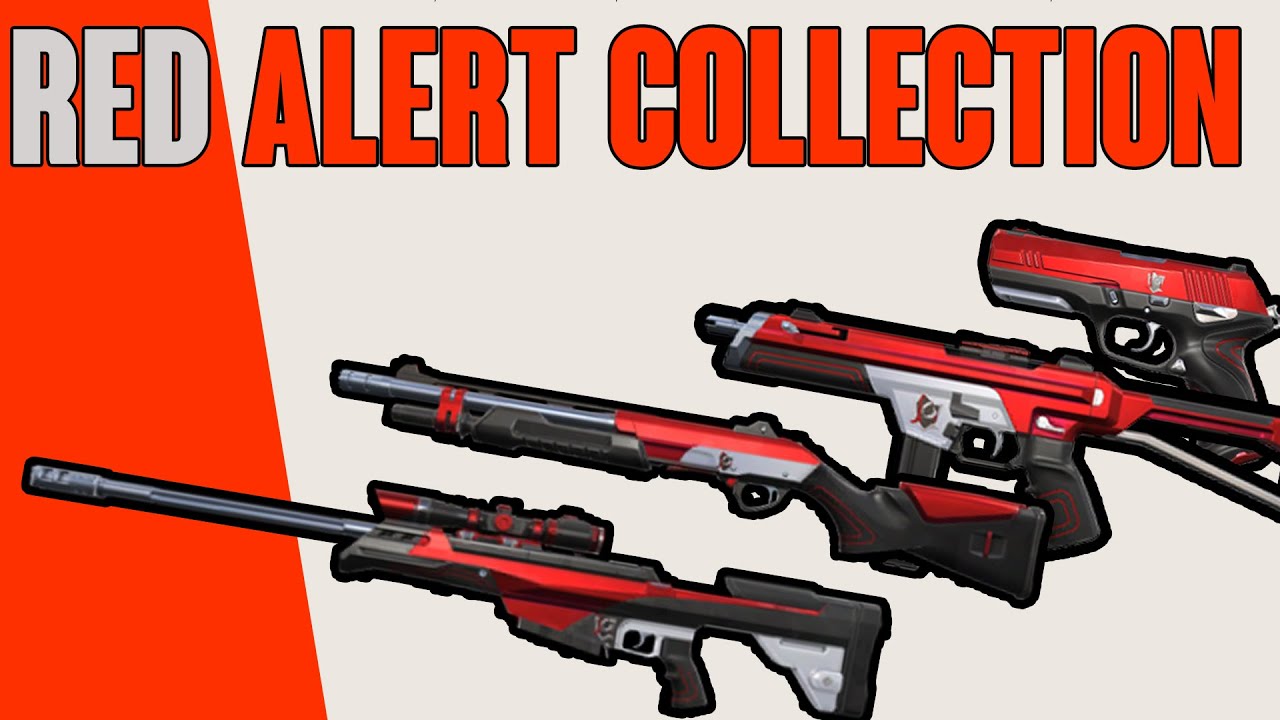 RED ALERT COLLECTION (RED ALERT SKINS) - VALORANT BATTLEPASS - YouTube