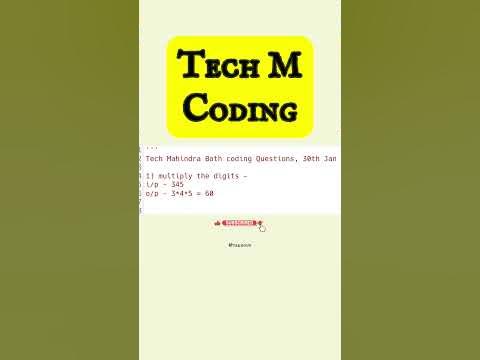 Tech Mahindra Coding Questions 2024 - YouTube