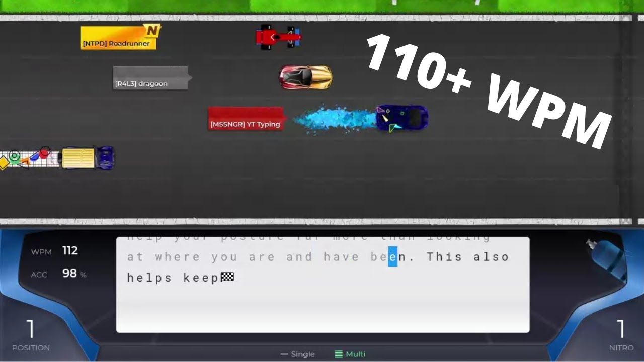 110+ WPM On NITRO TYPE - YouTube