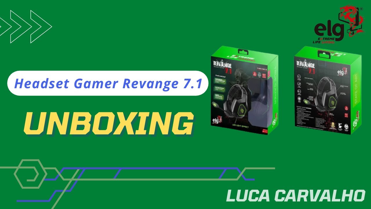 HEADSET GAMER REVANGE 7.1 DA ELG - UNBOXING + TESTE - YouTube