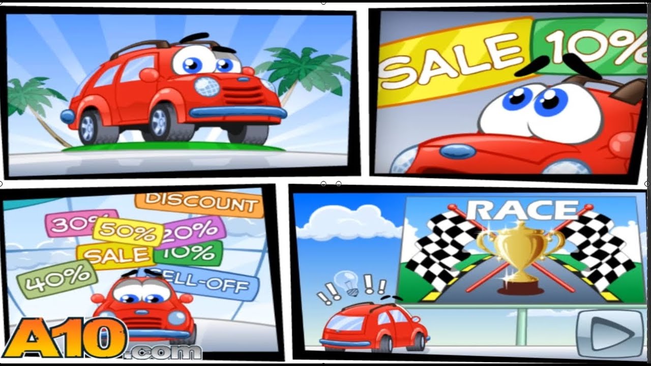 Wheely Walkthrough Parts 1 super car game animation education cartoon ...