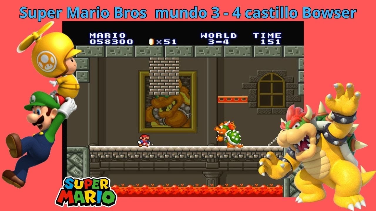 Mario Bros mundo 3 - 4 castillo de bowser - YouTube