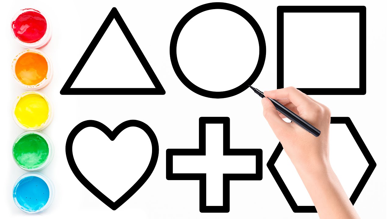 How to Learn Shapes with Drawing & Painting to kids | 2d Shapes Drawing ...