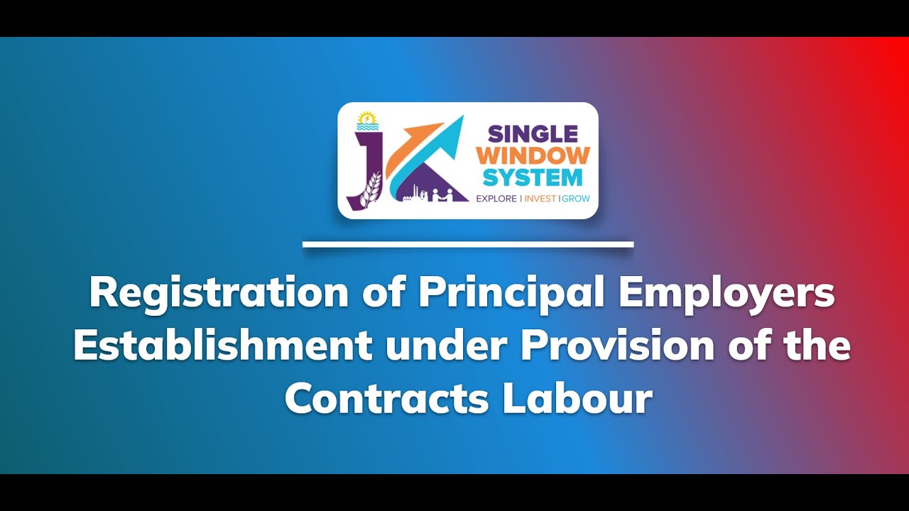 Registration of Principal Employers Establishment under Provision of ...