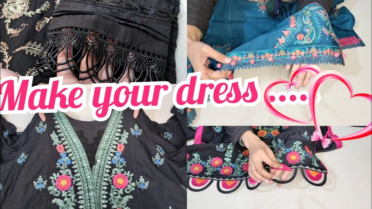 how to make your outfits beautiful and nice by using of lace ,ring work ...