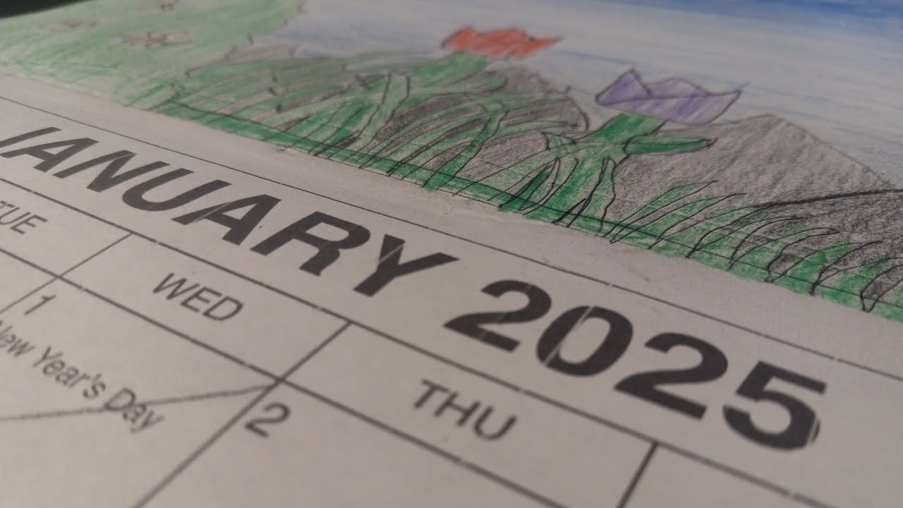 Drawing a Picture for a Monthly Calendar - YouTube