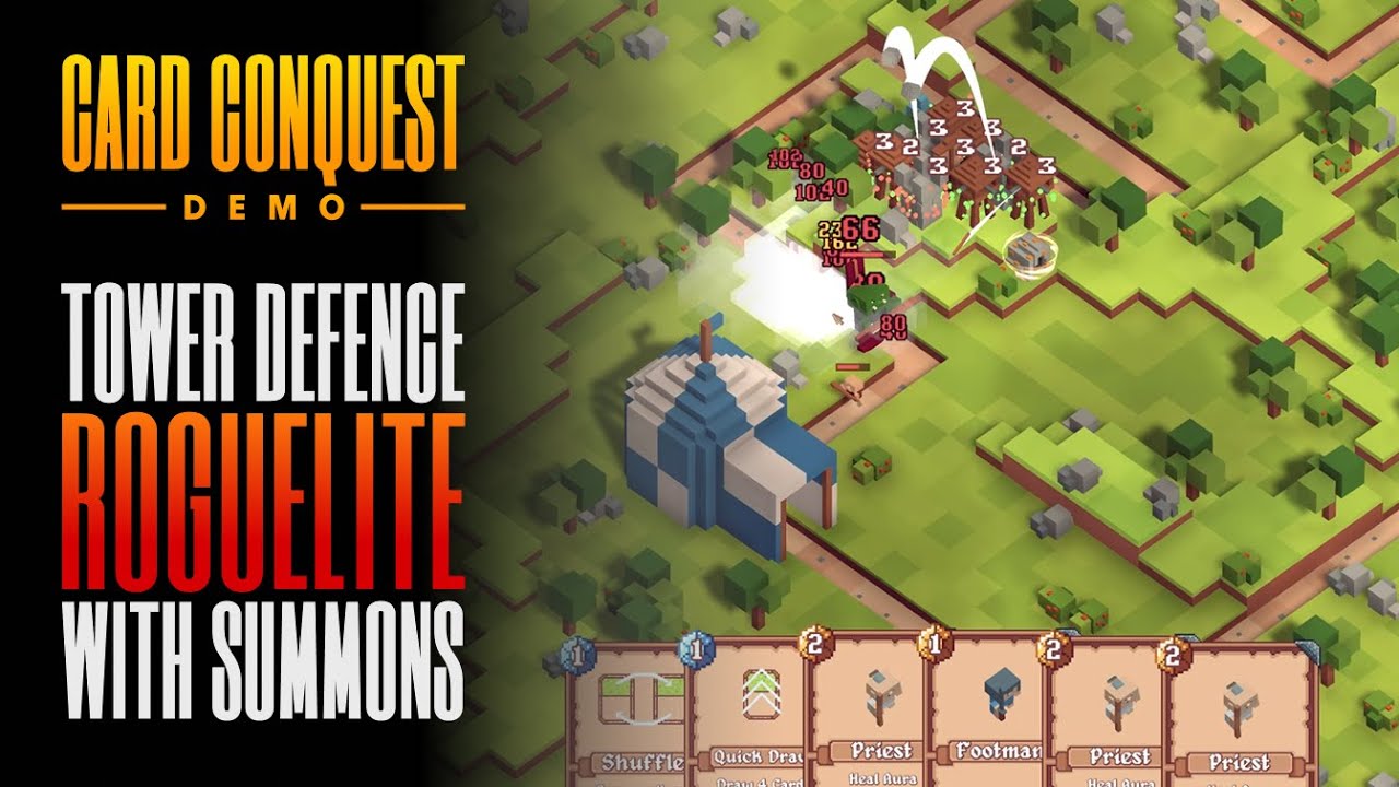 you build, summon troops in a roguelite tower defence... it's so ...