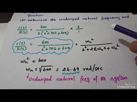 Calculation of Transfer Function, Undamped natural frequency and ...