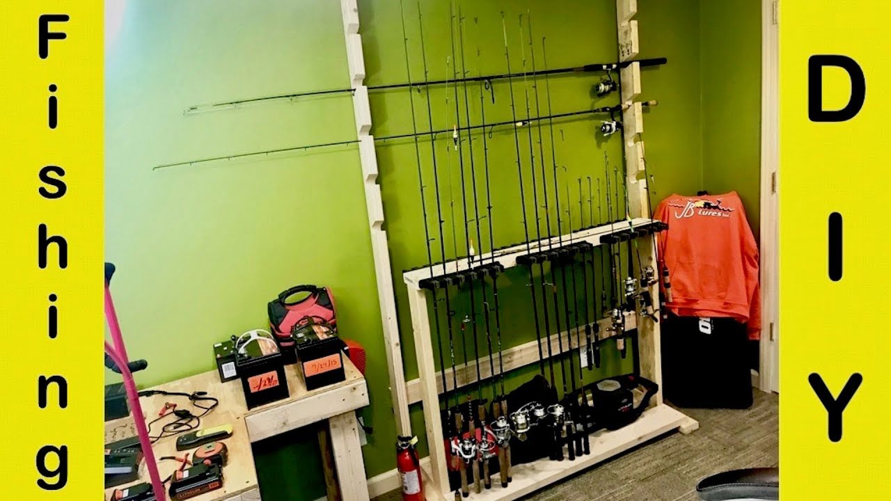 Homemade Rod Rack DIY - Wall Mounted Fishing Rod Holder - YouTube