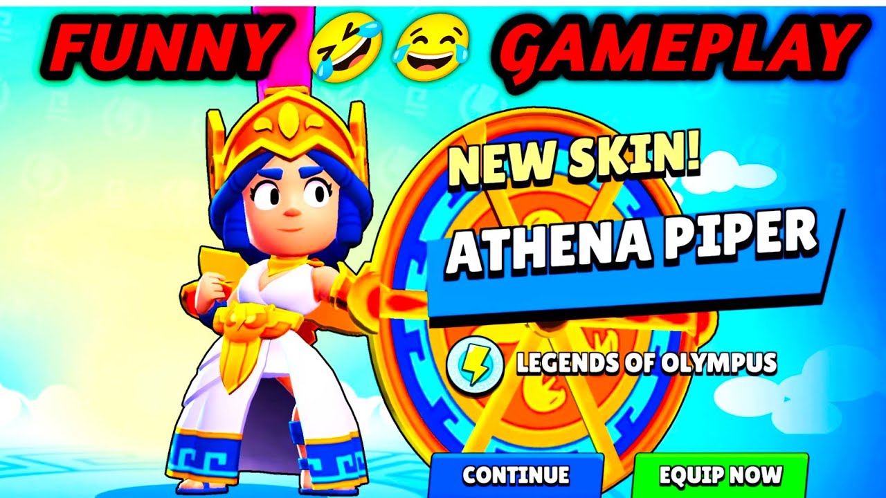 New Skin Athena Piper funny 🤣 gameplay in brawl Stars - YouTube