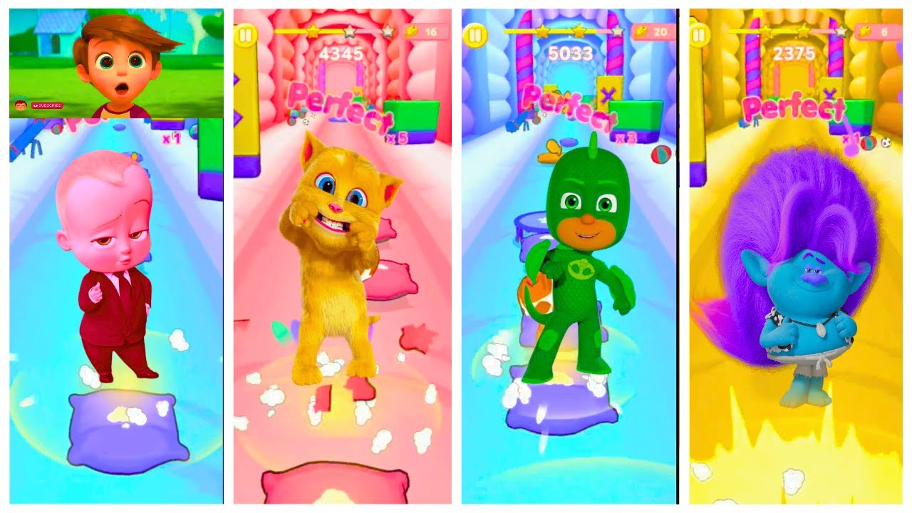 BaBy Boss vs Tommy vs PJ MASKS FLYING FACTORY vs Trolls Fight - YouTube