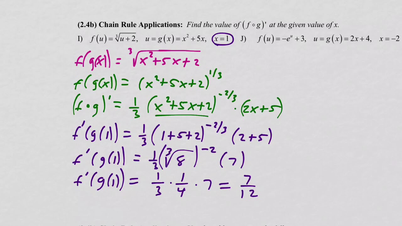 2.4b (Chain Rule Applications) - YouTube