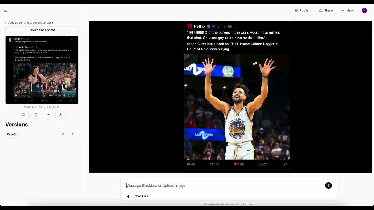 convert any screenshot to code with blackbox.ai - YouTube