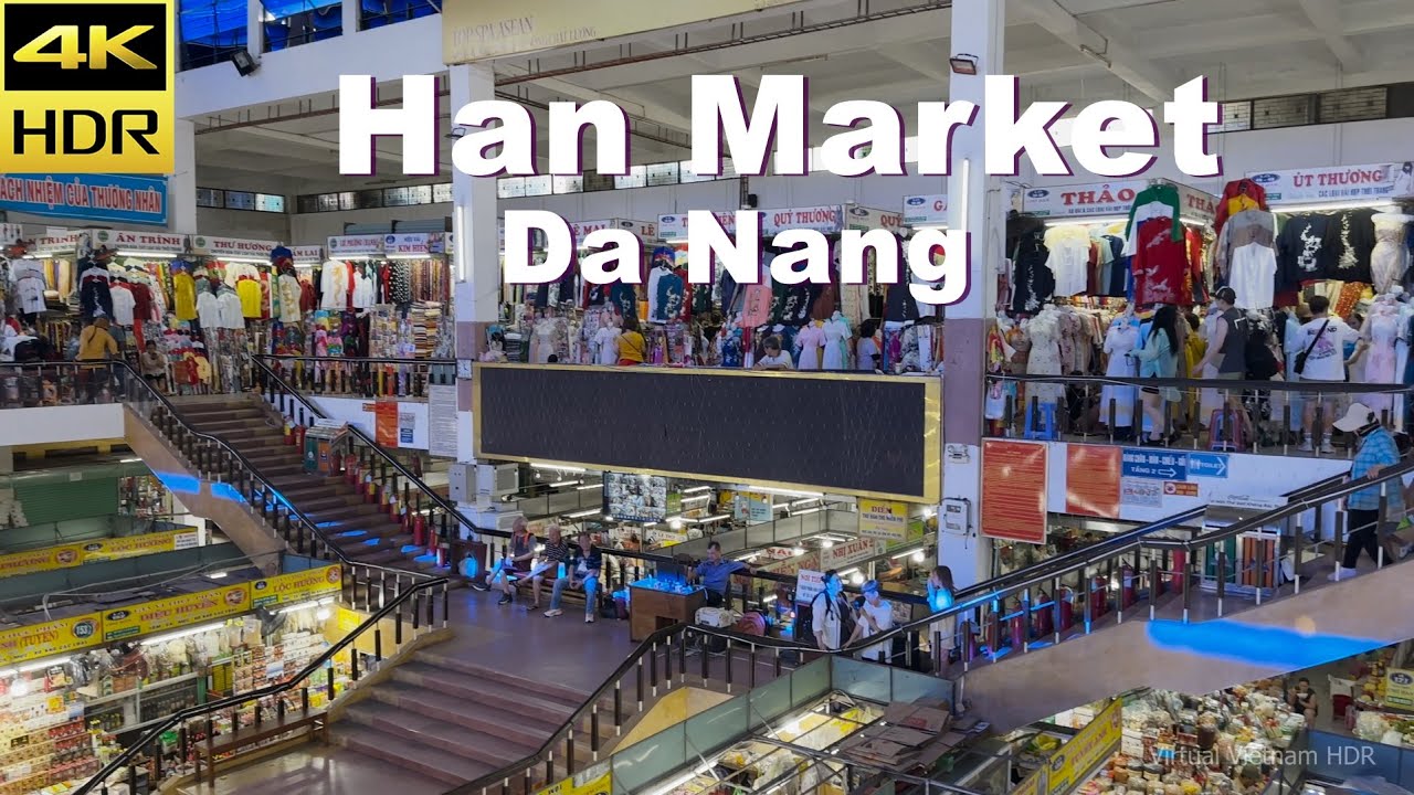 4K HDR | Walking Han Market in Da Nang City | Vietnam 2023 - With ...