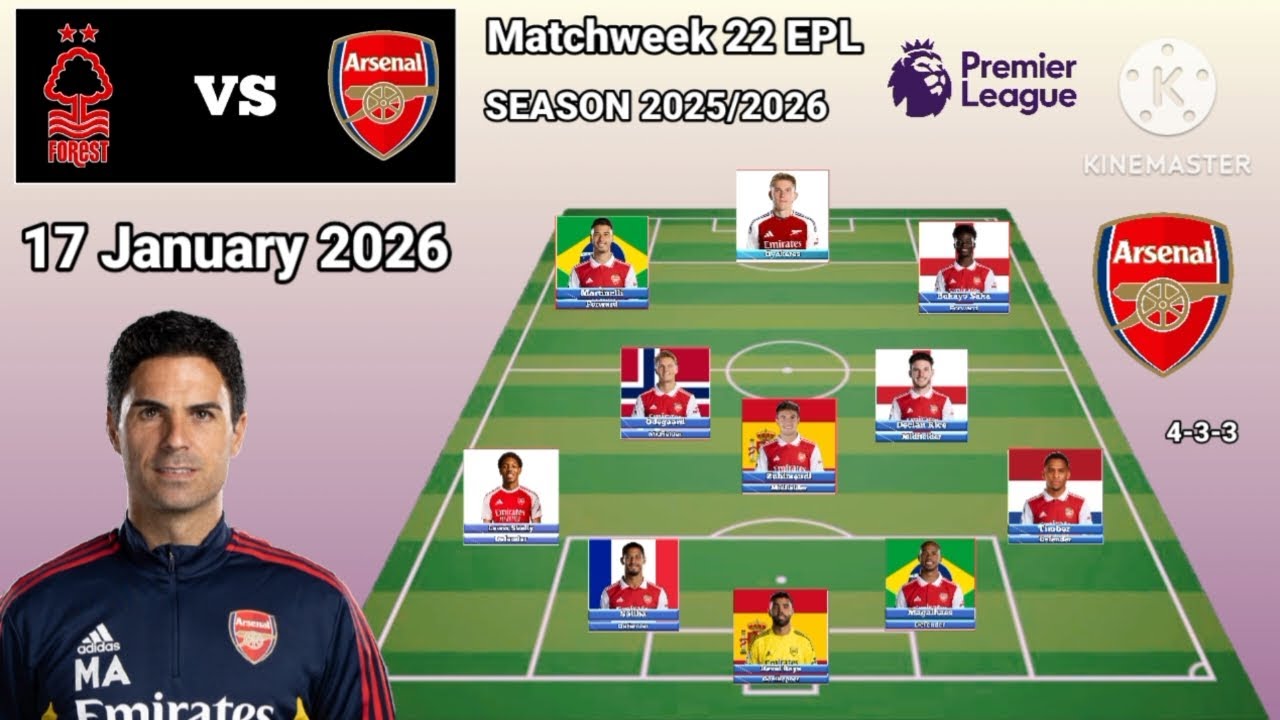 Nottingham Forest vs Arsenal ~ Potential Line Up Arsenal Matchweek 22 ...