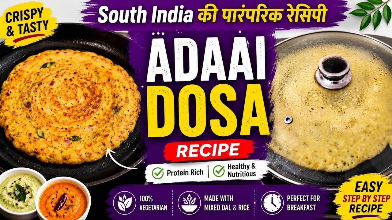 Adai Dosa | How to make Adai dosai | Dosai Recipe அடாய் தோசை अडाई डोसा ...