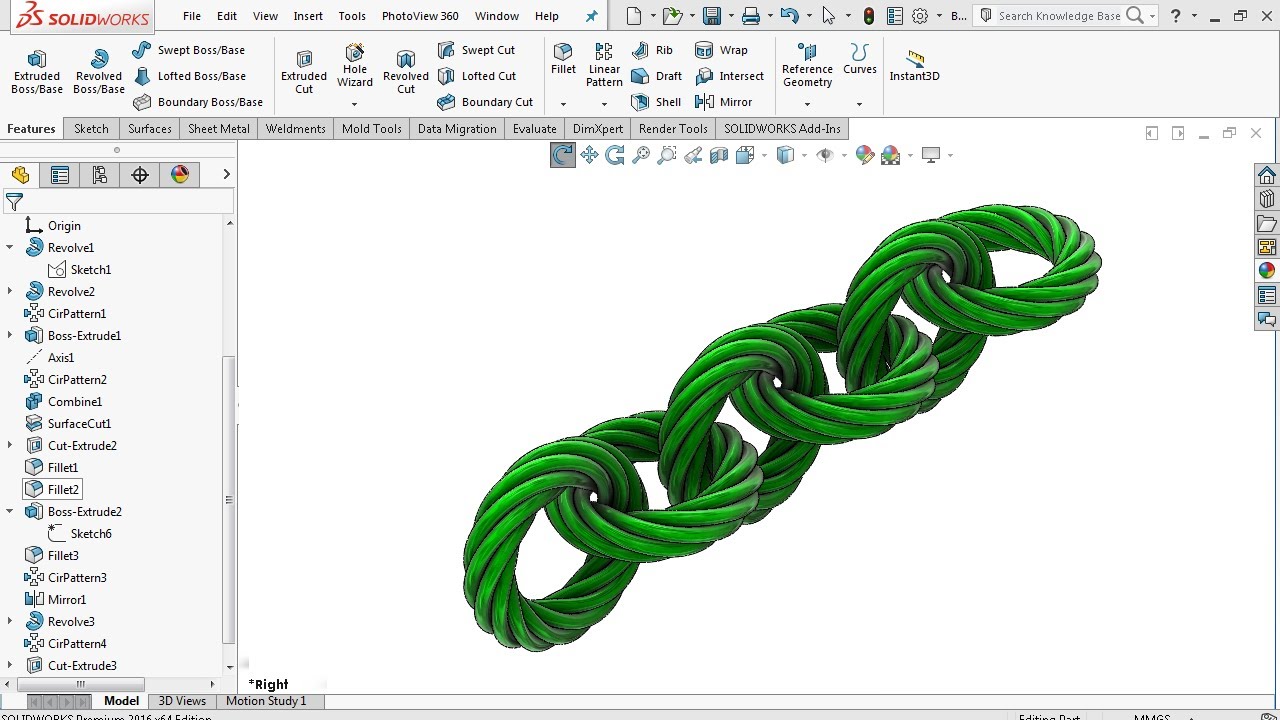 SolidWorks Tutorial - Necklace Chain - YouTube
