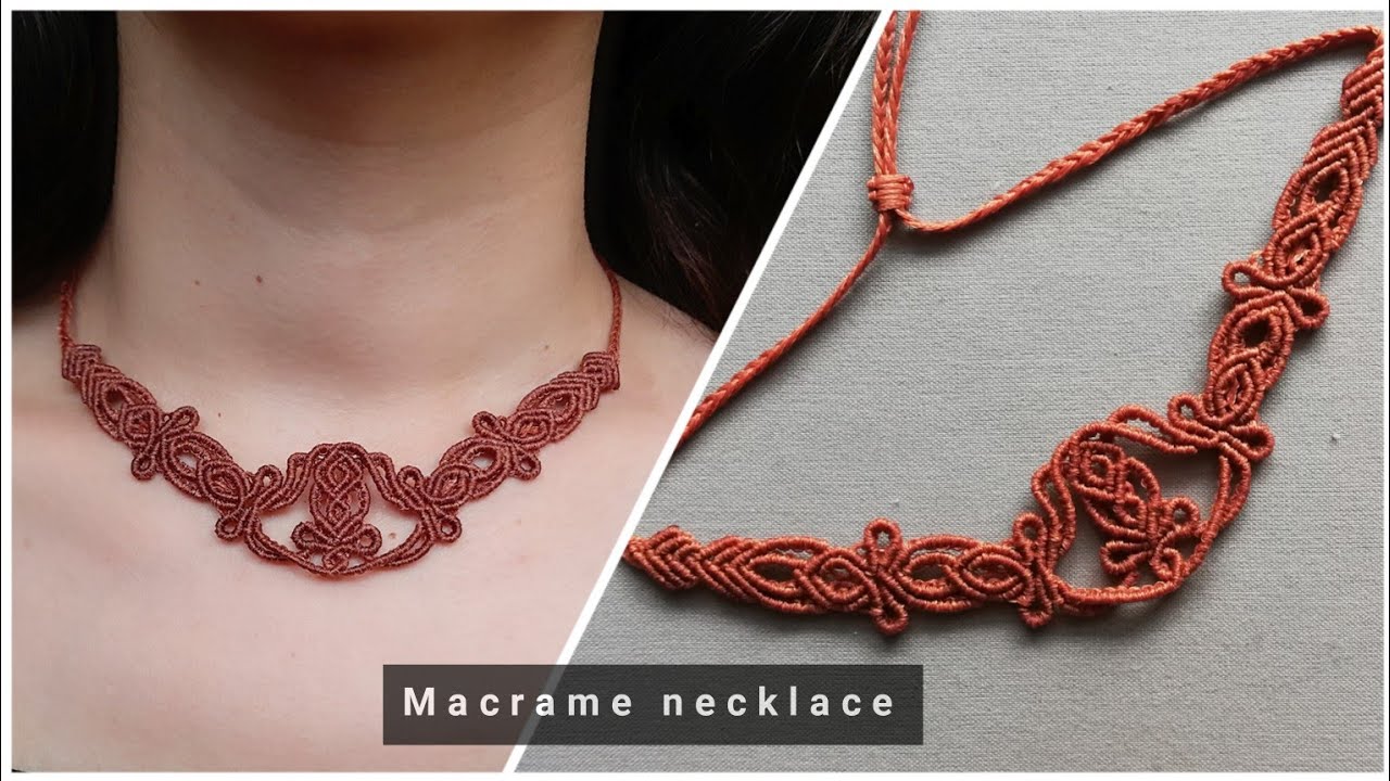 macrame tutorial|How to make a necklace at home|Diy jewelry - YouTube