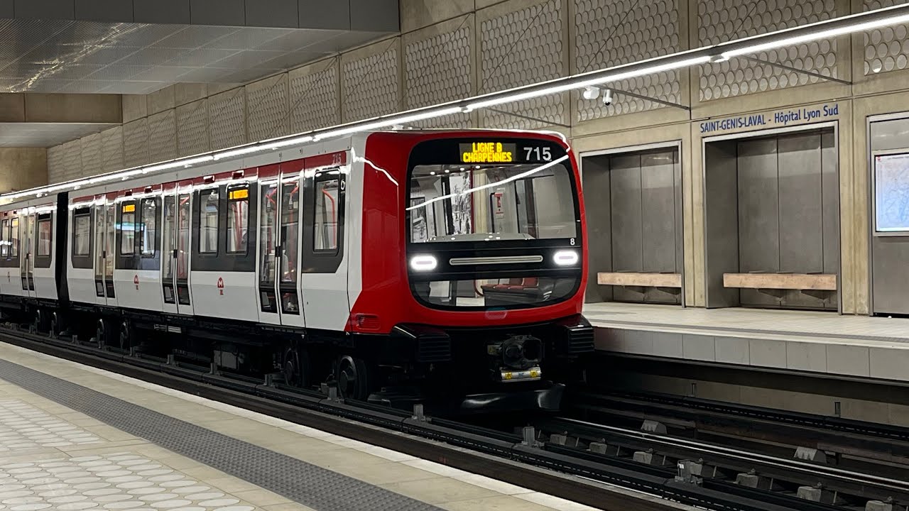 Partie 2 Métro de Lyon Ligne B passage de MPL16 (TCL) - YouTube