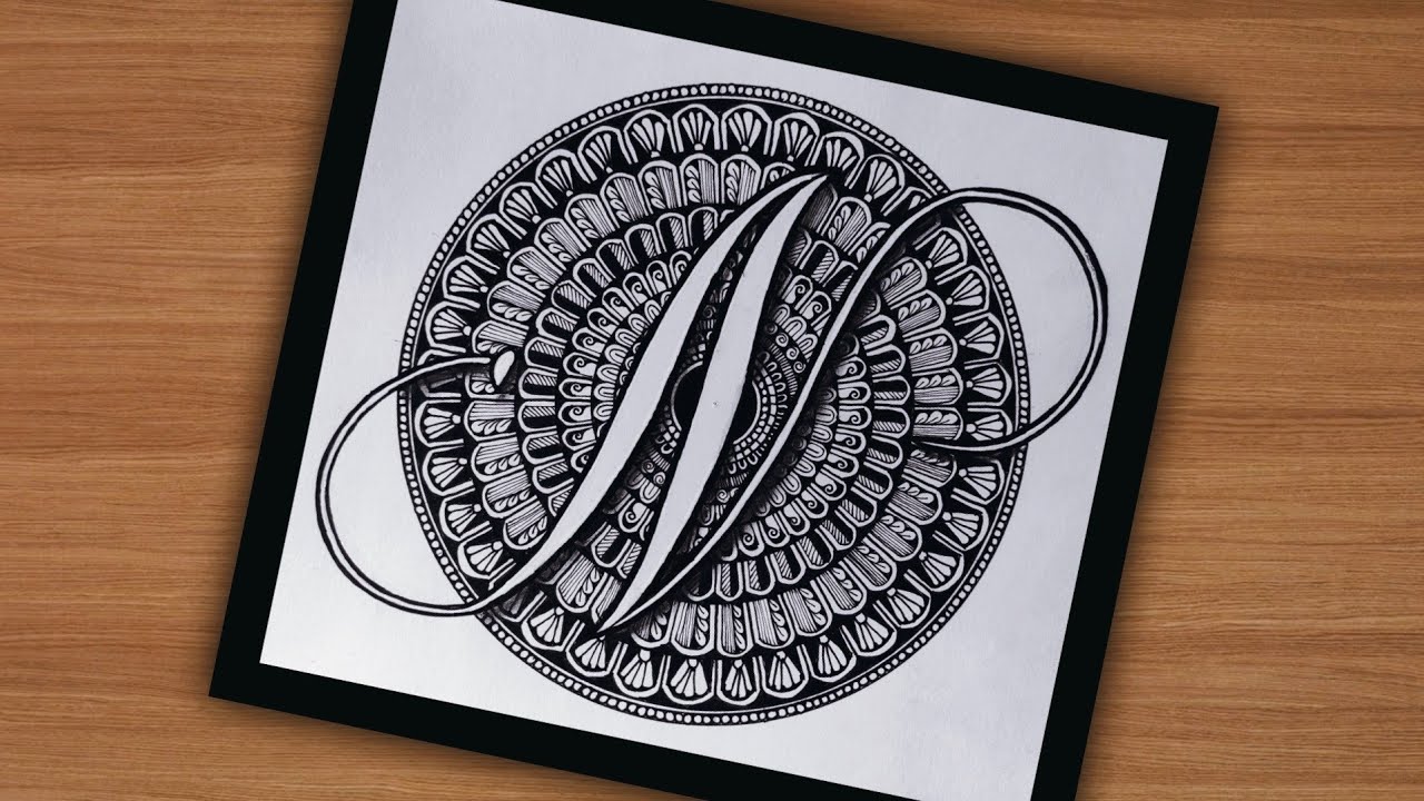 Letter 'N' with Mandala Art|Easy Mandala Art|How to Draw Mandala Art ...