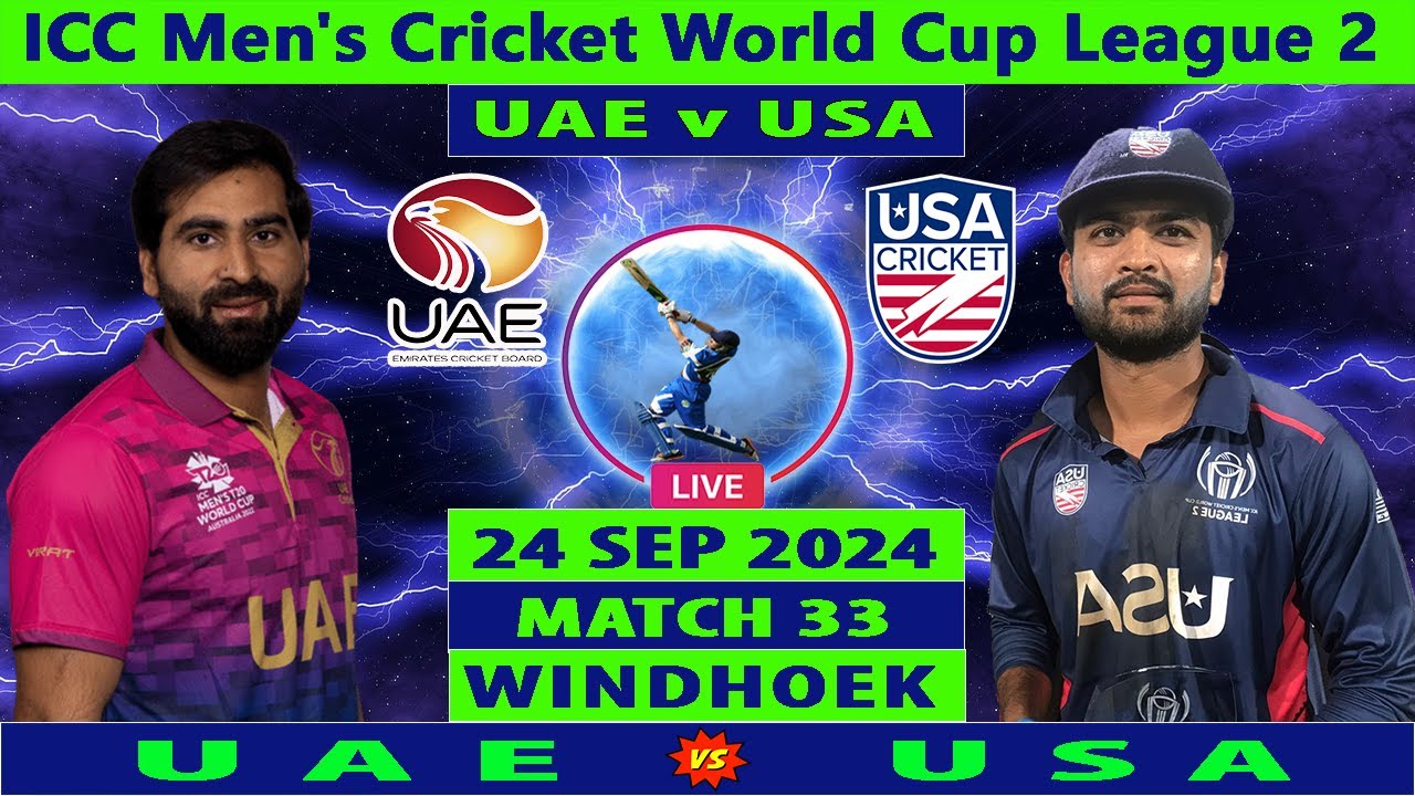 UAE vs USA | UAE vs USA | Match 33 of ICC Men's Cricket World Cup ...