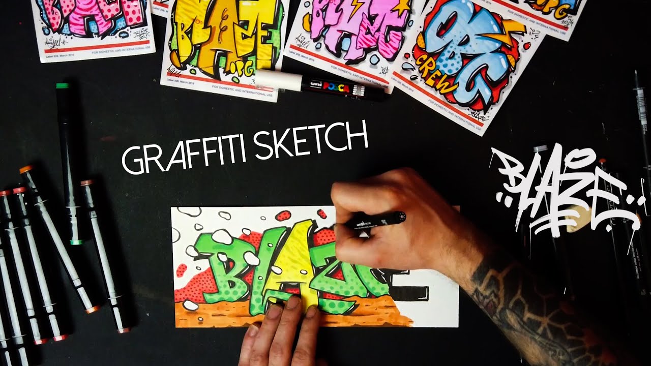 Ripped GRAFFITI sketch with 3D effect Blaze - YouTube