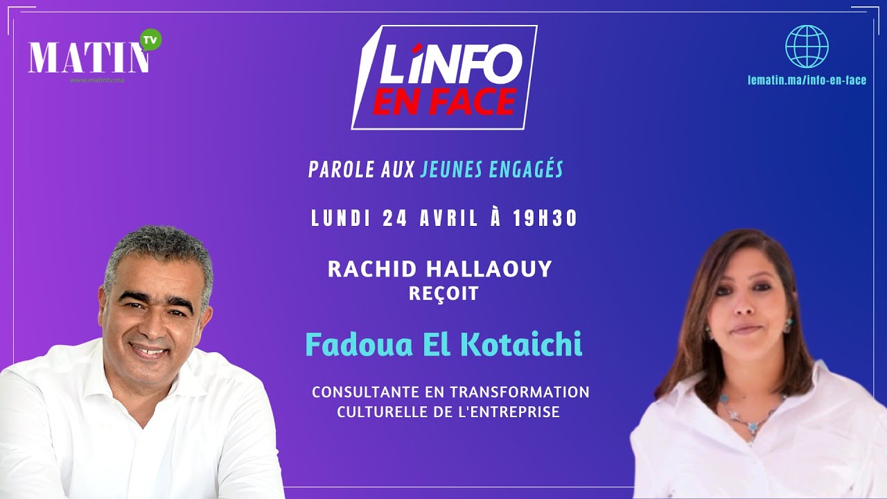 L'Info en Face spécial jeunes engagés avec Fadoua El Kotaichi - YouTube