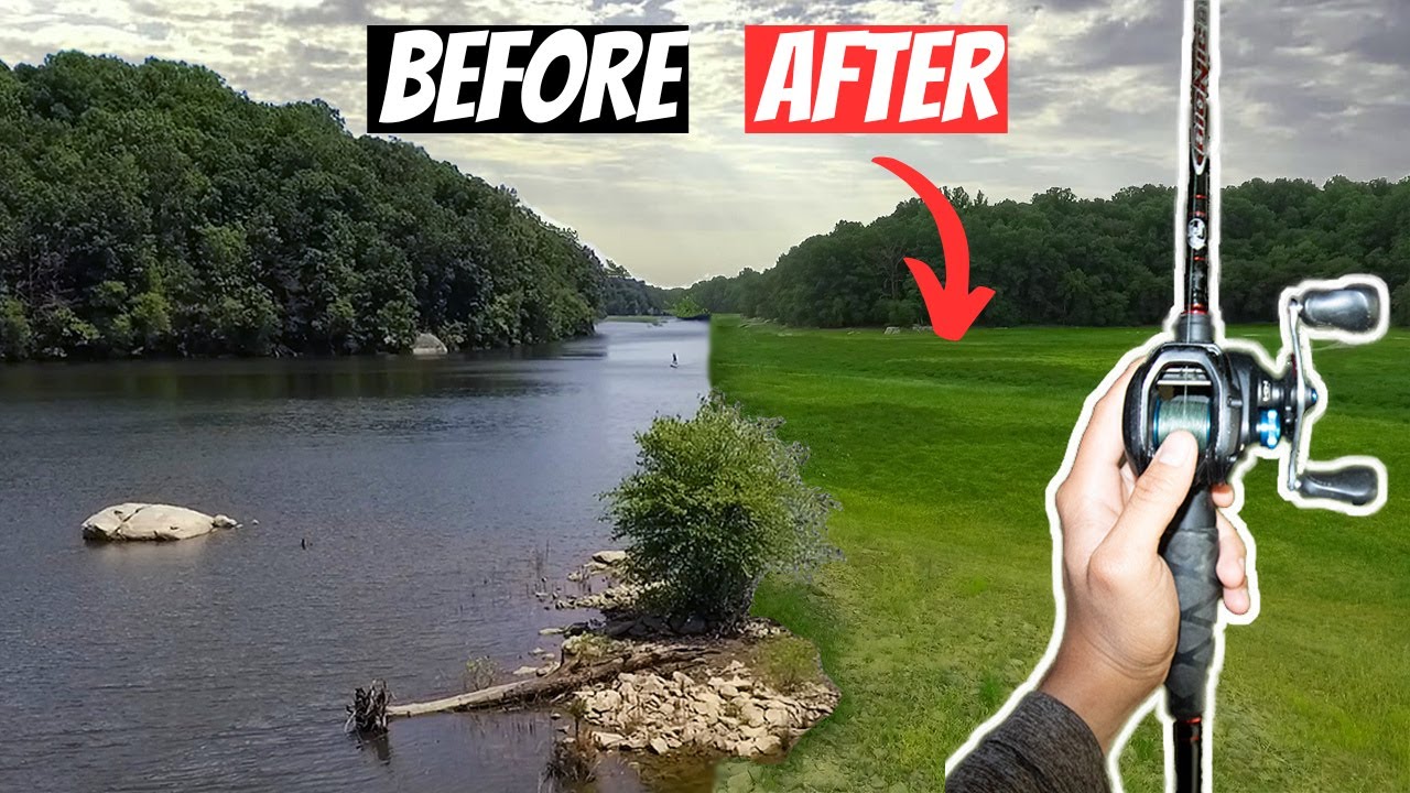 Fishing a Massive Drained Lake with Loads of Fish! - YouTube
