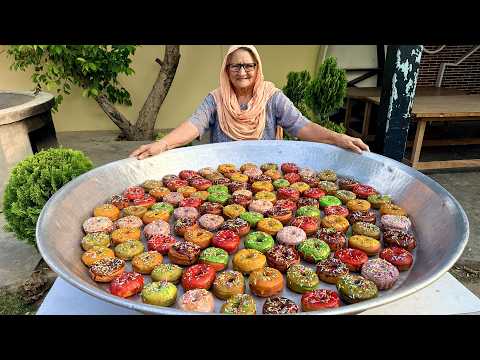 CHOCOLATE DONUTS | Colourful Donut Recipe | Cooking In Village | doughnut | Veg Village Food