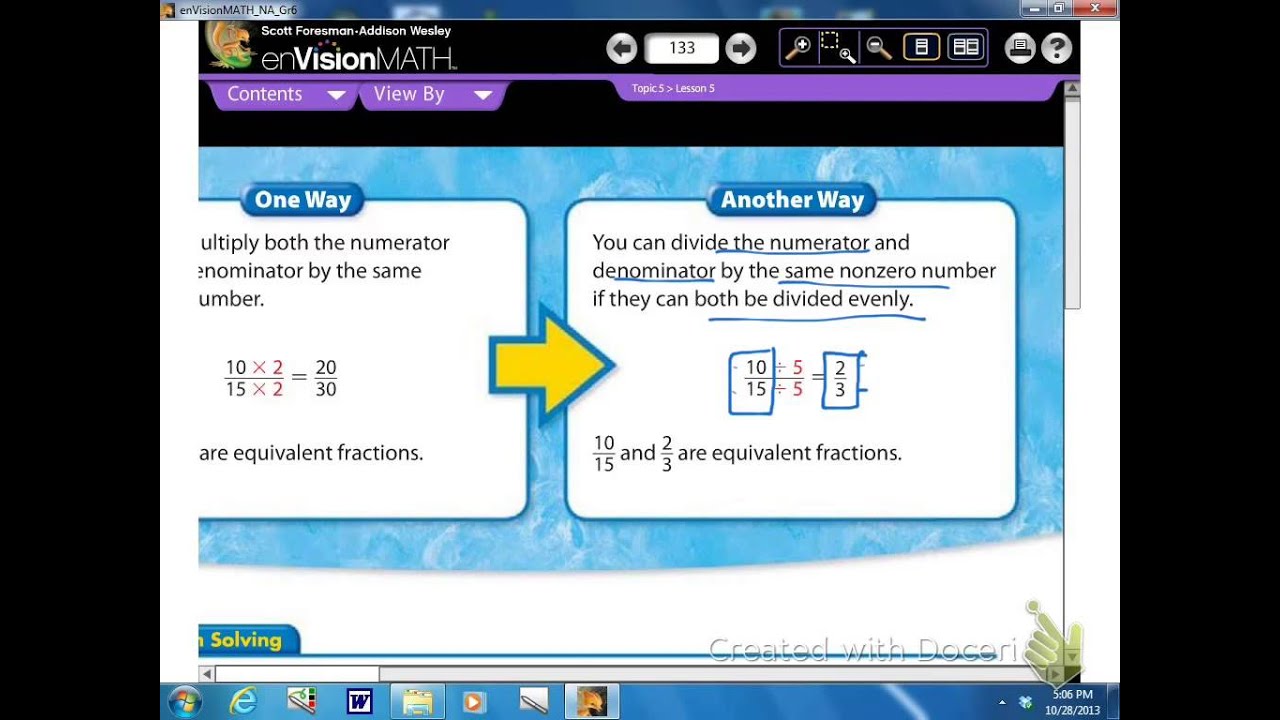 Math 5 5 Equivalent Fractions YouTube Math 5 5 Equivalent Fractions YouTube