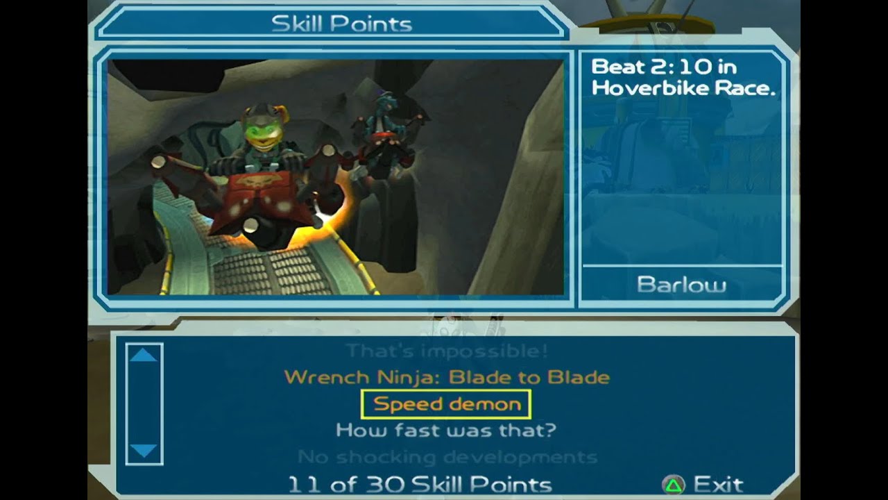 Ratchet and Clank 2 Going Commando Skill Point Planet Barlow Speed Demon - YouTube