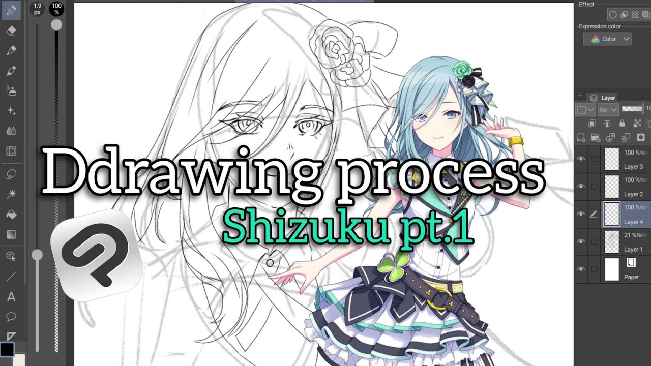 Project Sekai Fan Art: Shizuku Speed Drawing (Part 1) - YouTube
